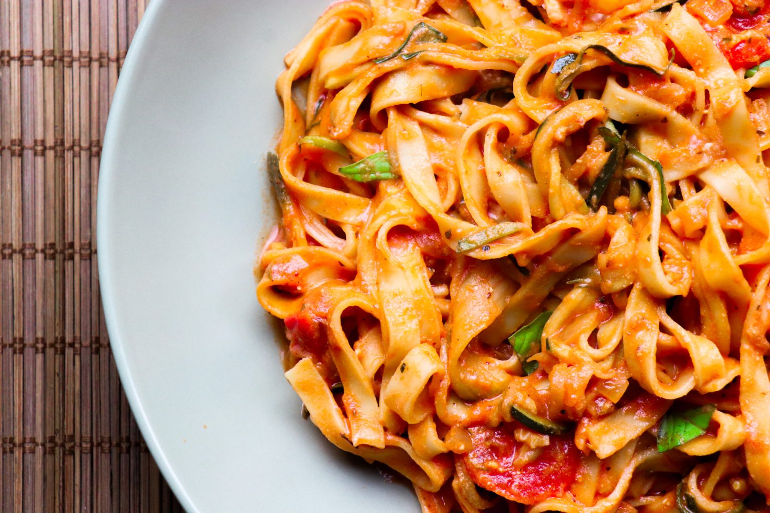 Courgette, Feta Spaghetti Recipe | Freshly Spiced